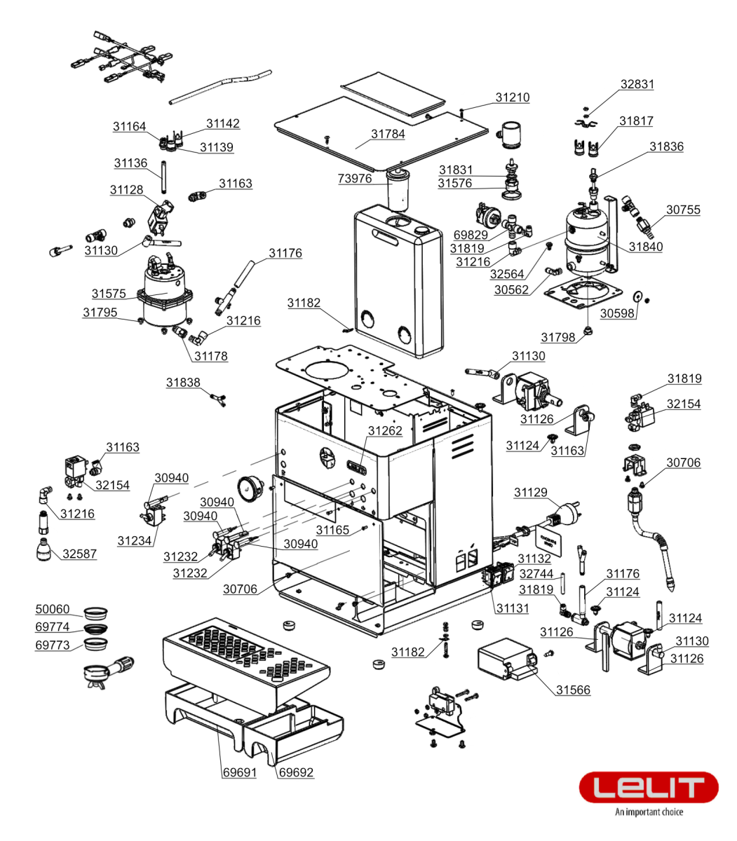 Exploded Views Lelit Exploded Views PL60AUS Exploded View - Complete
